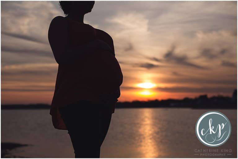 Sunset maternity session on the shoreline | Madison CT Maternity ...